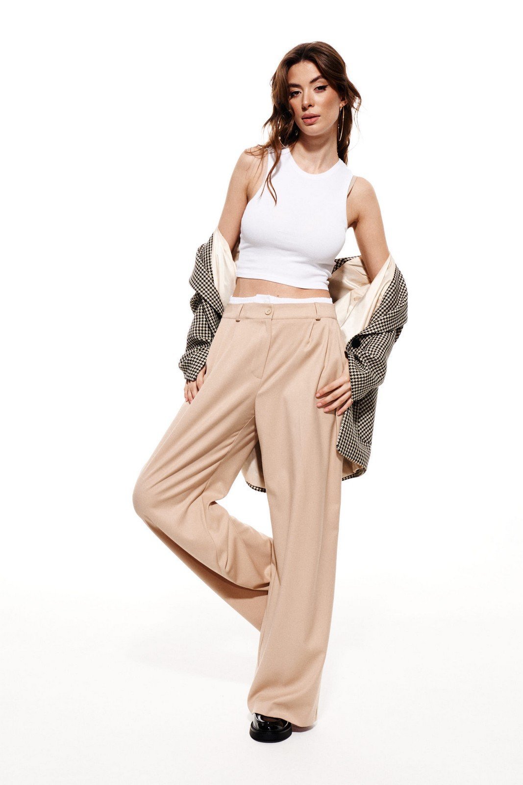 Брюки 2282 бежевый Elletto Life купить в интернет магазине Велесмода